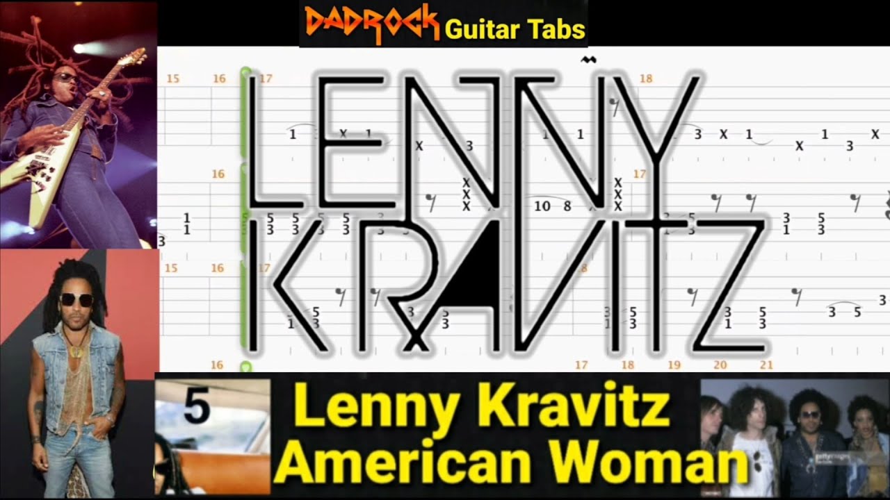 American Woman - Lenny Kravitz - Guitar + Bass TABS Lesson - YouTube