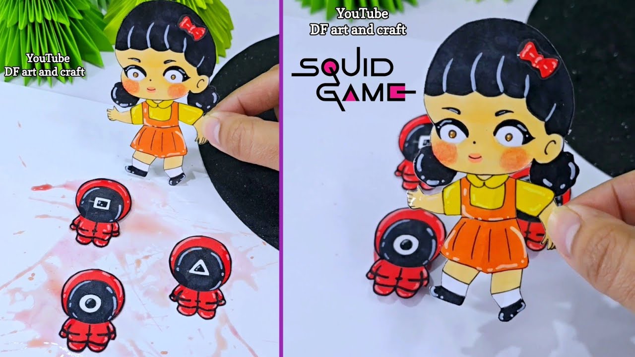 DIY FUN GAMES OF SQUIDGAME | Best paper toys | How to make paper ddakji ...
