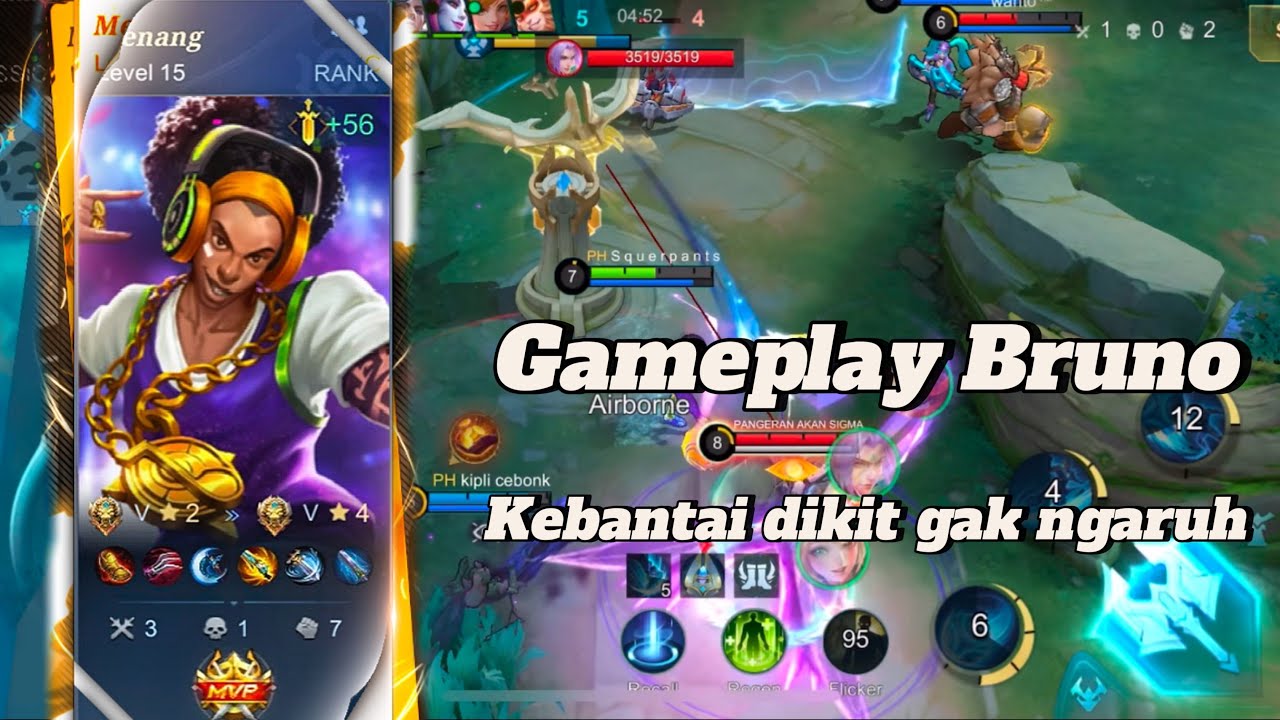 GAMEPLAY BRUNO - MALEFIC GUN NERF?? BRUNO MODE KEBANTAI MOBILE LEGEND ...