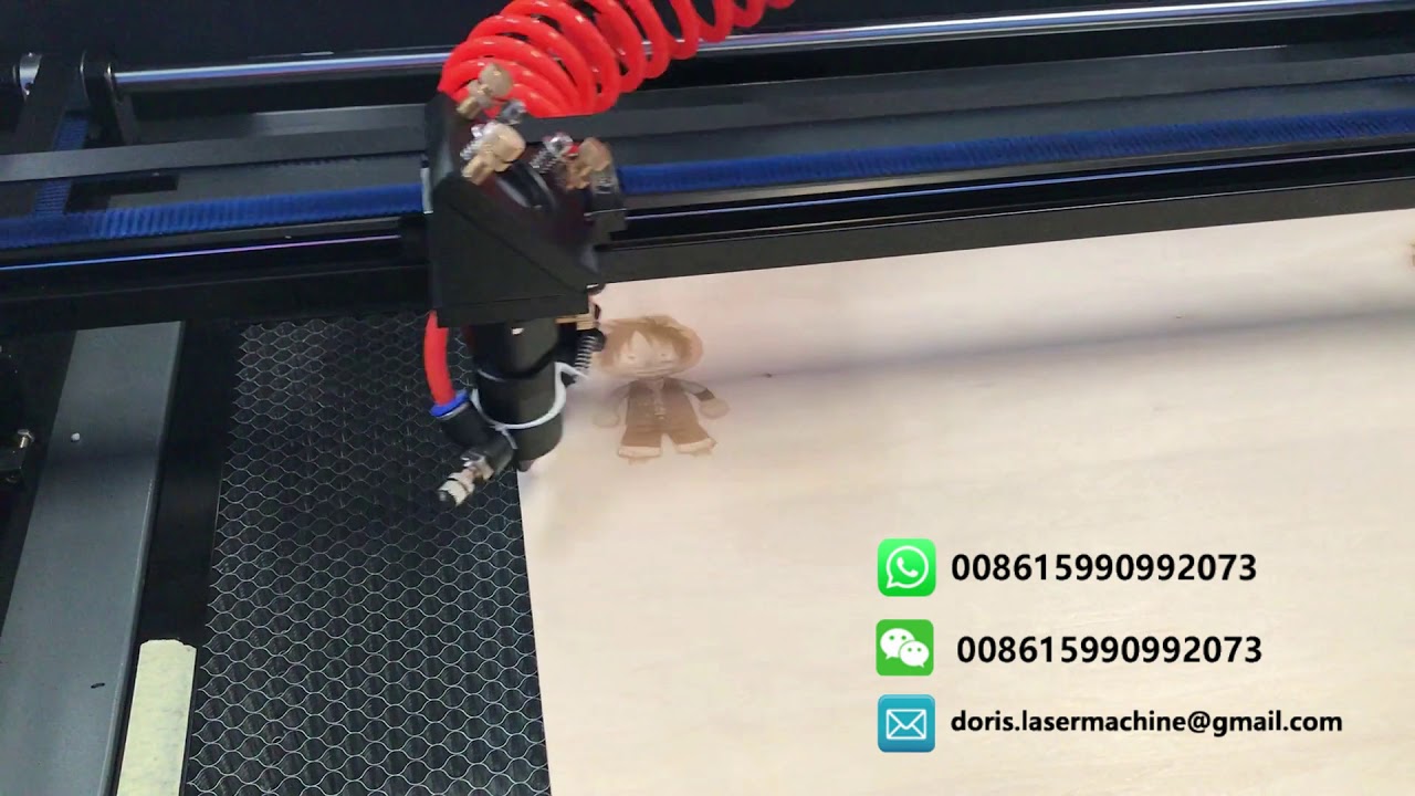 80w 6040 CO2 laser engraving machine engrave on wood - YouTube