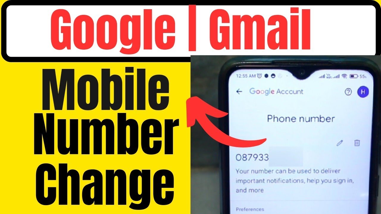 How to change Google Account Phone Number | Gmail me Mobile Number ...