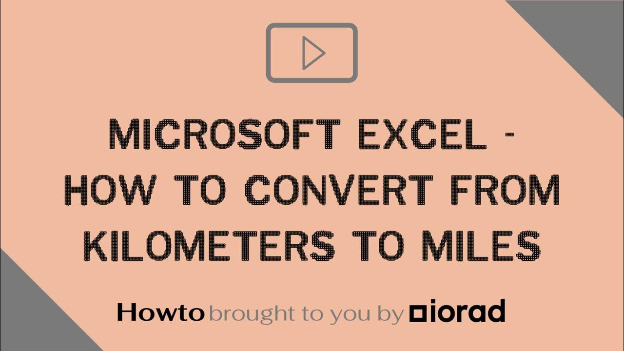 Microsoft Excel - How to convert from kilometers to miles - YouTube