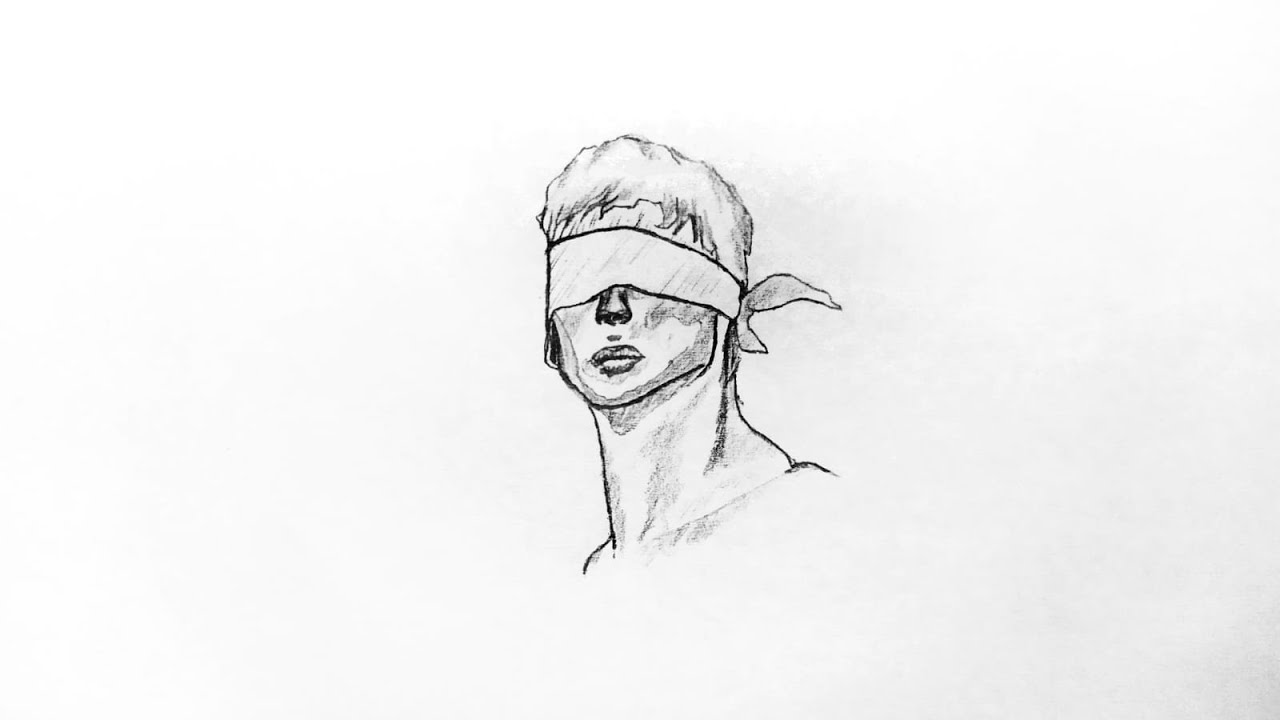 How to Draw Blindfolded Guy - YouTube