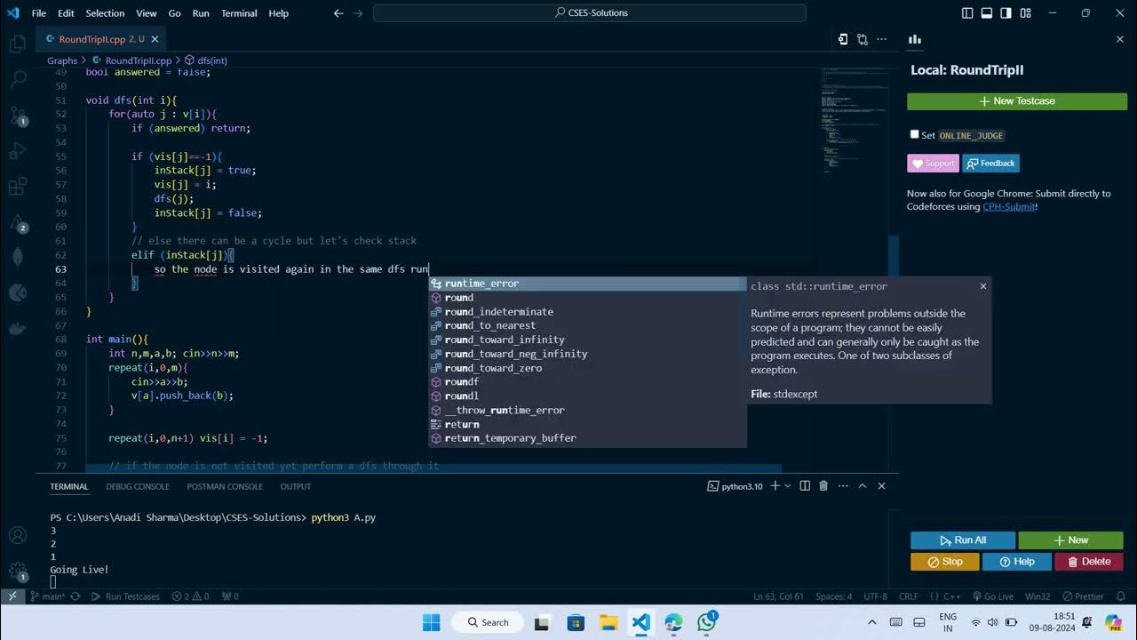 CSES - Round Trip II | CSES Solutions | CSES Problem Set - Graphs - YouTube