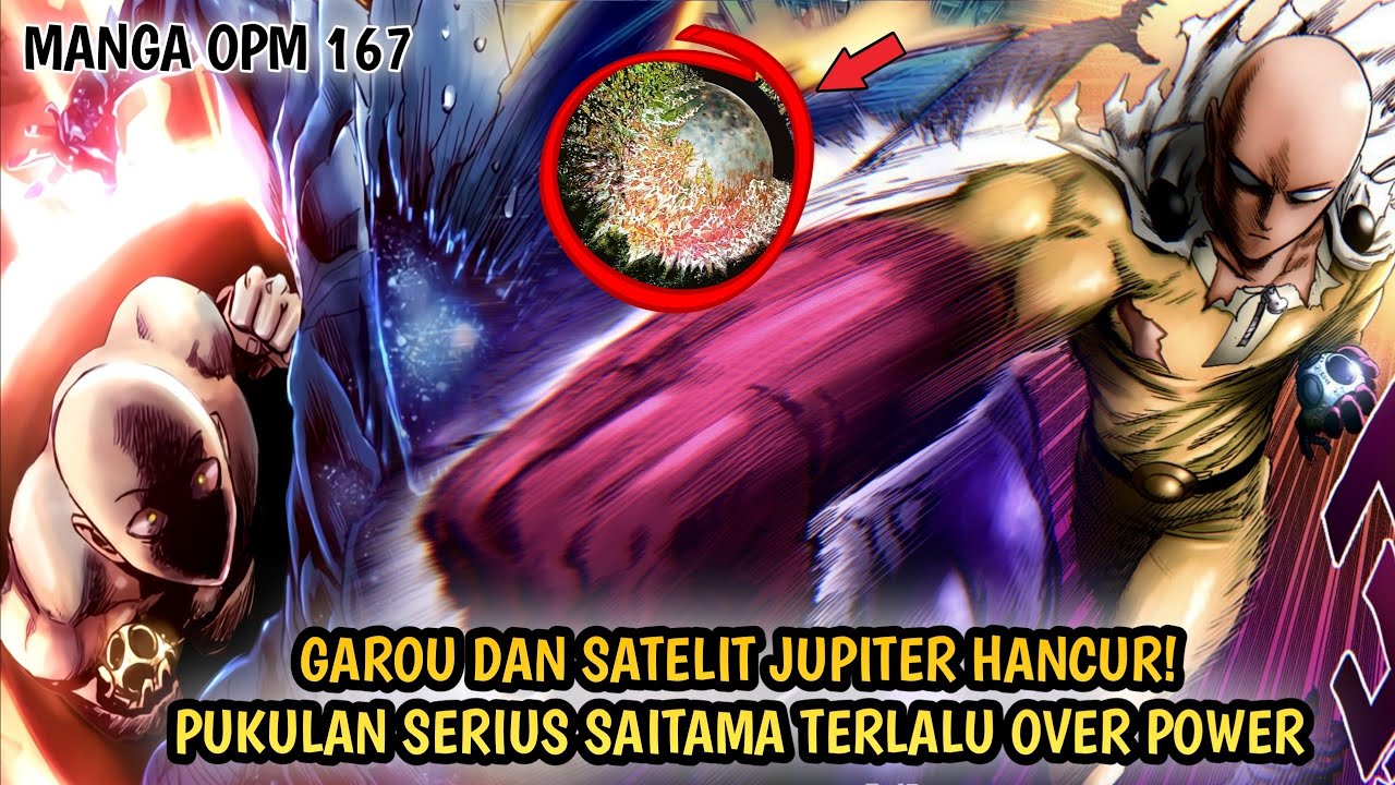 FULL POWER! SAITAMA MENGHANCURKAN GAROU COSMIC DAN BULAN JUPITER ...