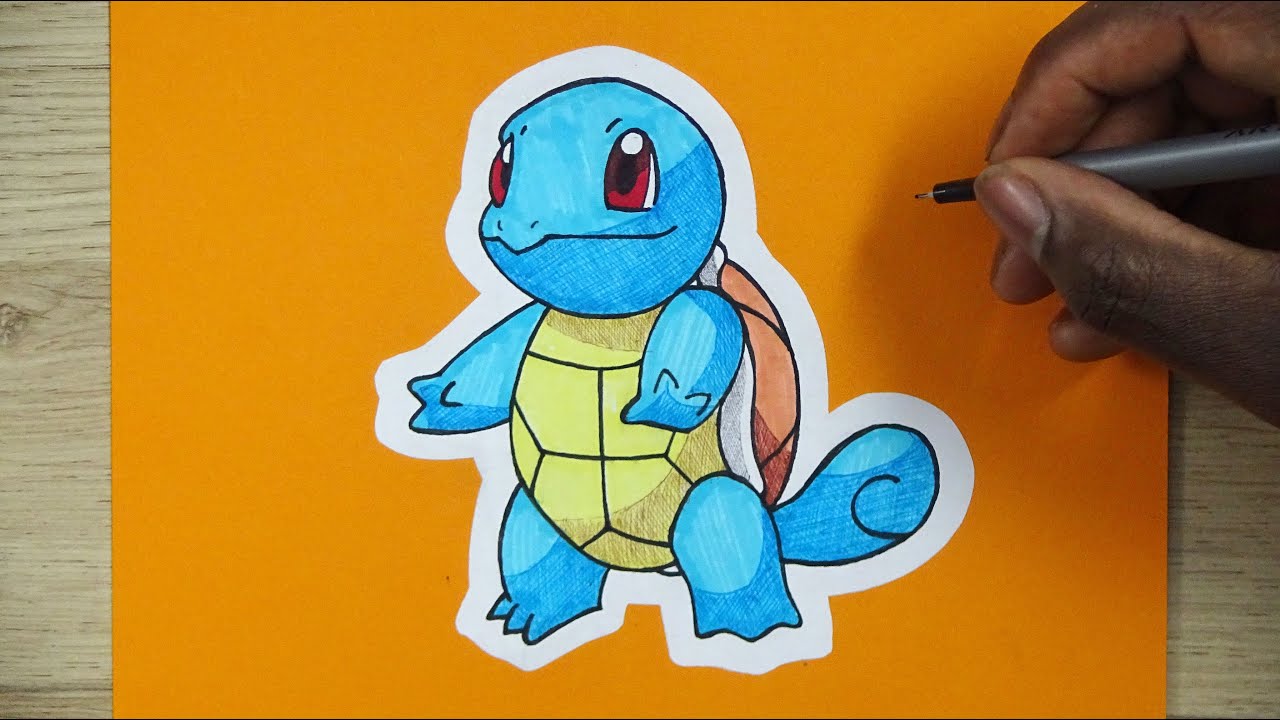 How To Draw SQUIRTLE | Pokémon | Step By Step Tutorial | DeMoose Art ...