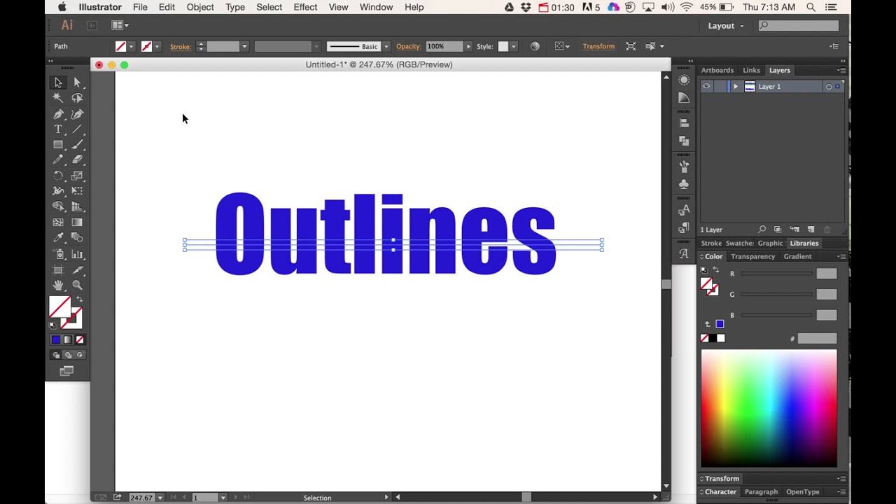 Adobe Illustrator Creating Outlines On Text YouTube Adobe Illustrator Creating Outlines On Text YouTube