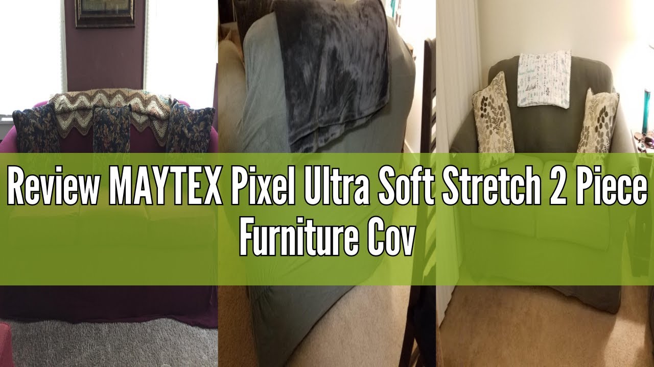 Review MAYTEX Pixel Ultra Soft Stretch 2 Piece Furniture Cover Loveseat ...