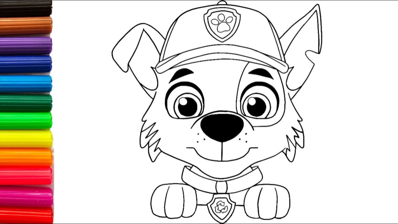 How to draw rocky from paw patrol🚛♻️🐾 | rocky Drawing easy for kids and ...