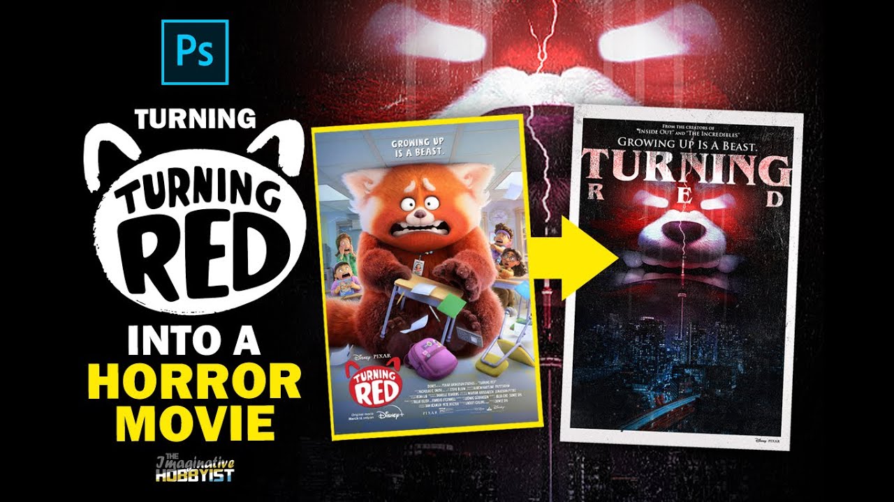 Turning TURNING RED Into a Horror Movie // PHOTOSHOP + SPEED ART - YouTube