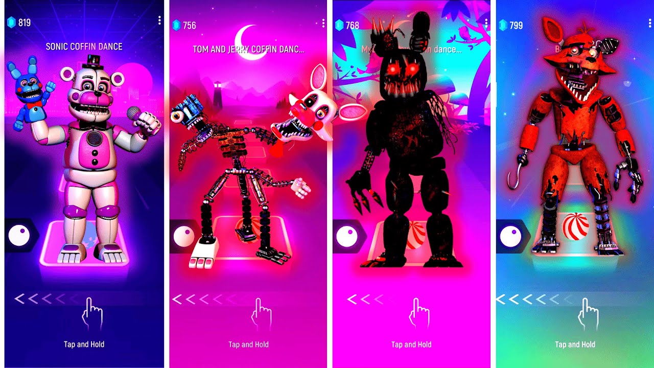 FNAF Bear vs FNAF Two Head vs FNAF Black Rabbit vs FNAF Red Fox Tiles ...