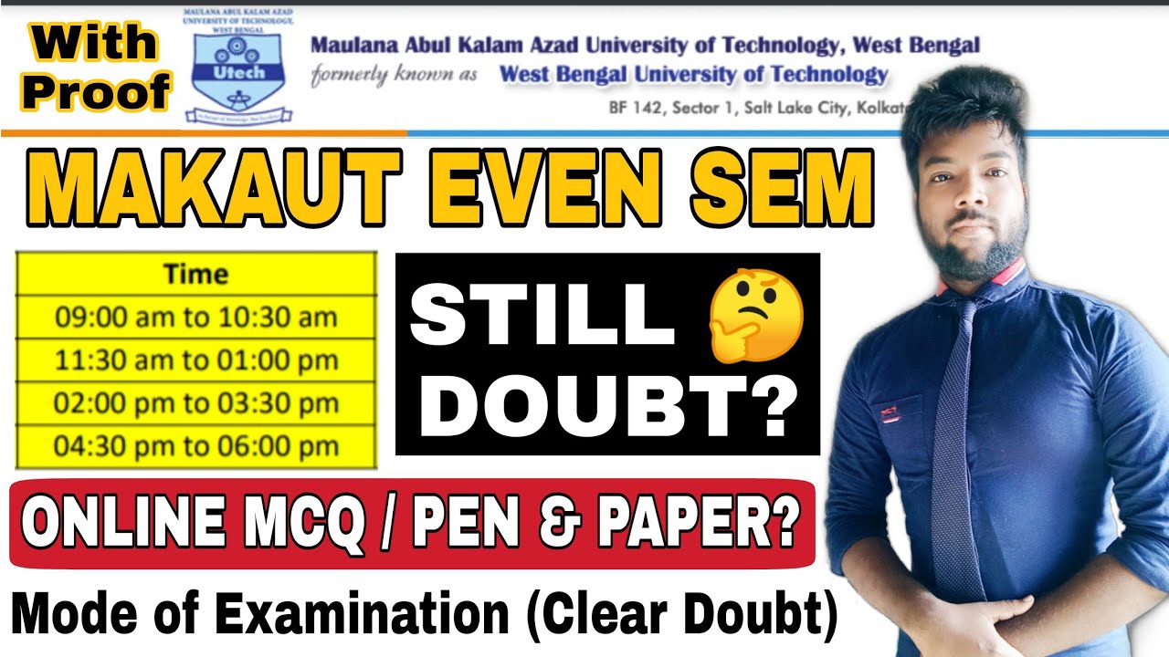 MAKAUT Even Sem Mode of Exam | Still🤔Doubt? MCQ / Pen & Paper Mode? For ...