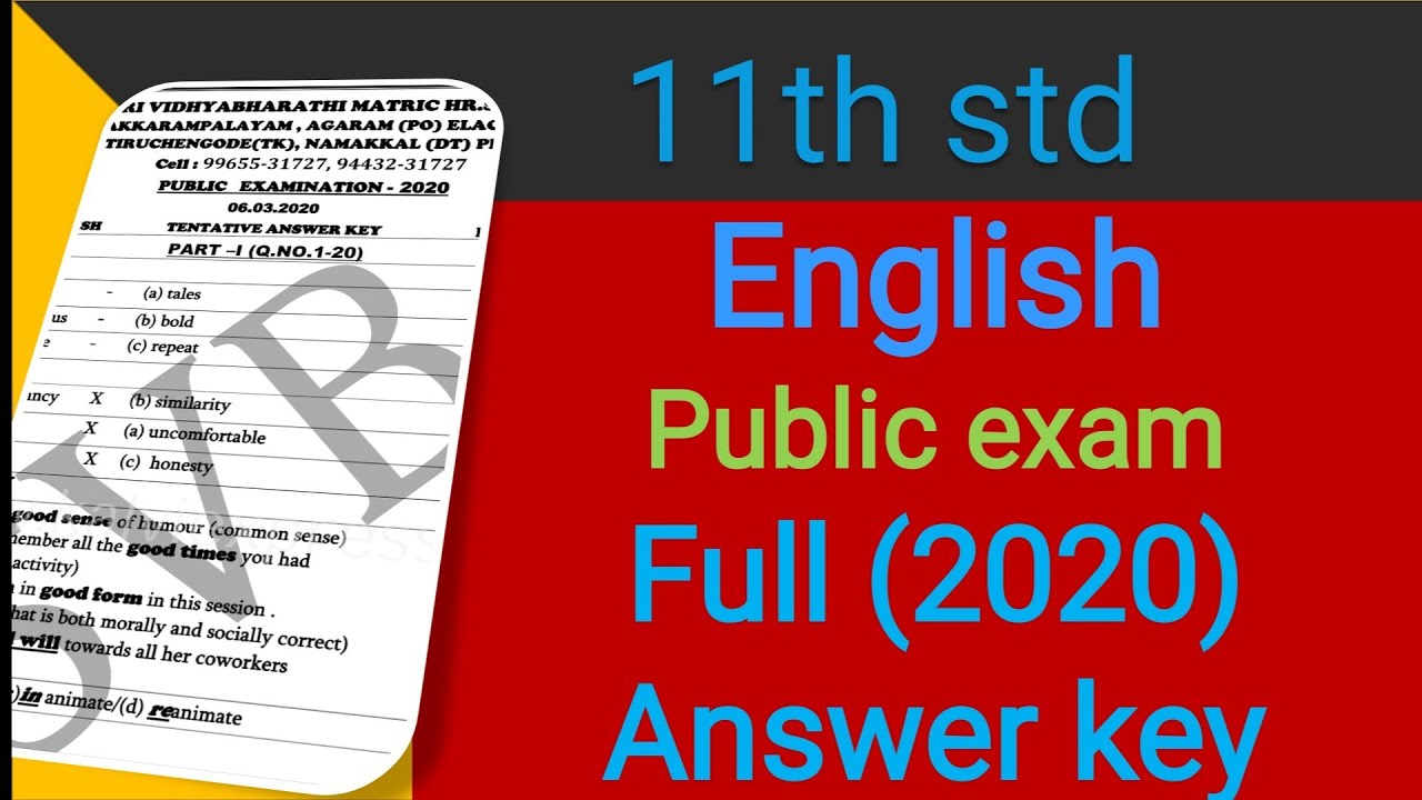 11th Std English Public Exam Answer Key 2020 111th English Full 11th-std-english-public-exam-answer-key-2020-111th-english-full