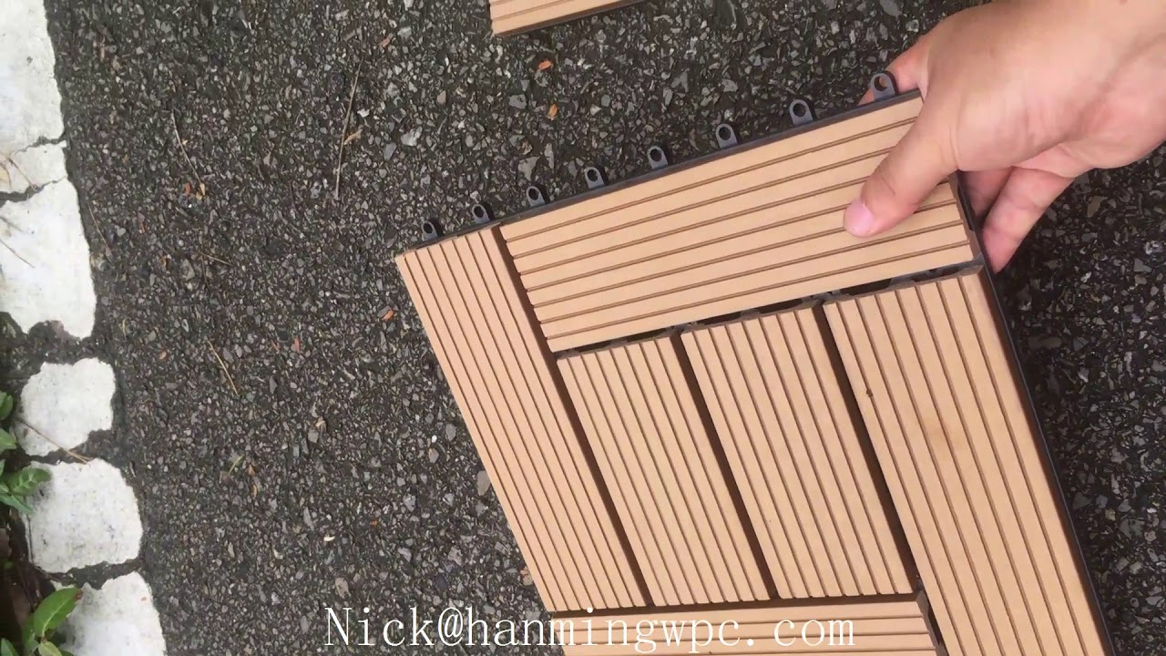 Interlocking composite decking tiles - YouTube
