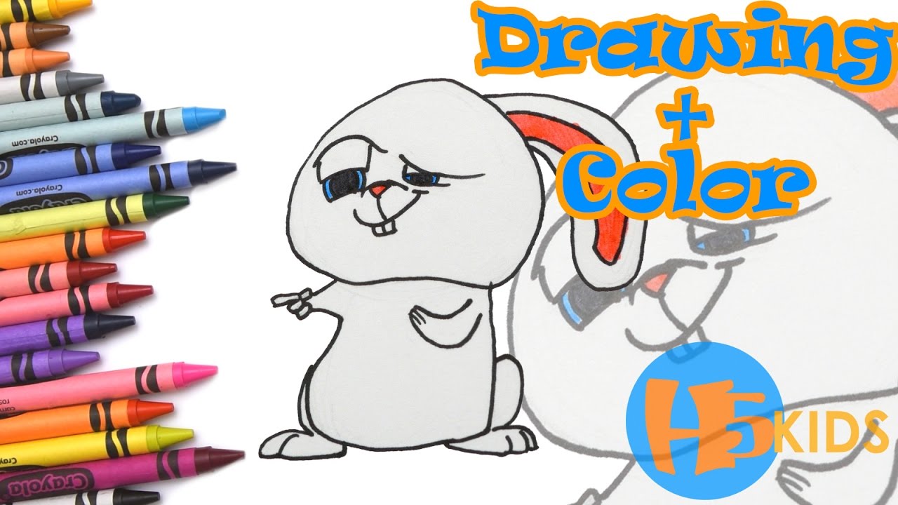 How To Draw Snowball - Secret Life of Pets - Easy - Kids Drawing ...