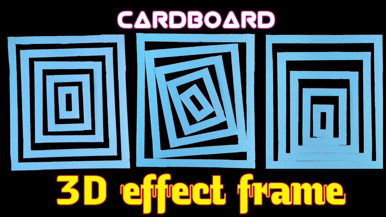 How to make 3D effect frame with cardboard, 3D photo frame making at ...