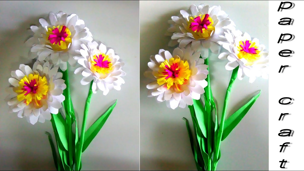 diy beautiful white flowers crafts | home decoration flower | best ...