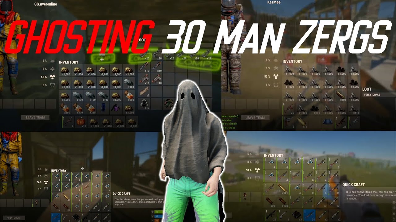 Rust - Ghosting 30 Man Zergs - YouTube