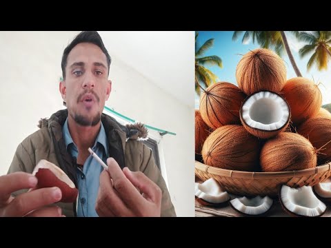 Smoking cigarette🚬with Eating Coconut! Amazing Taste!ASMR Smoking and ...