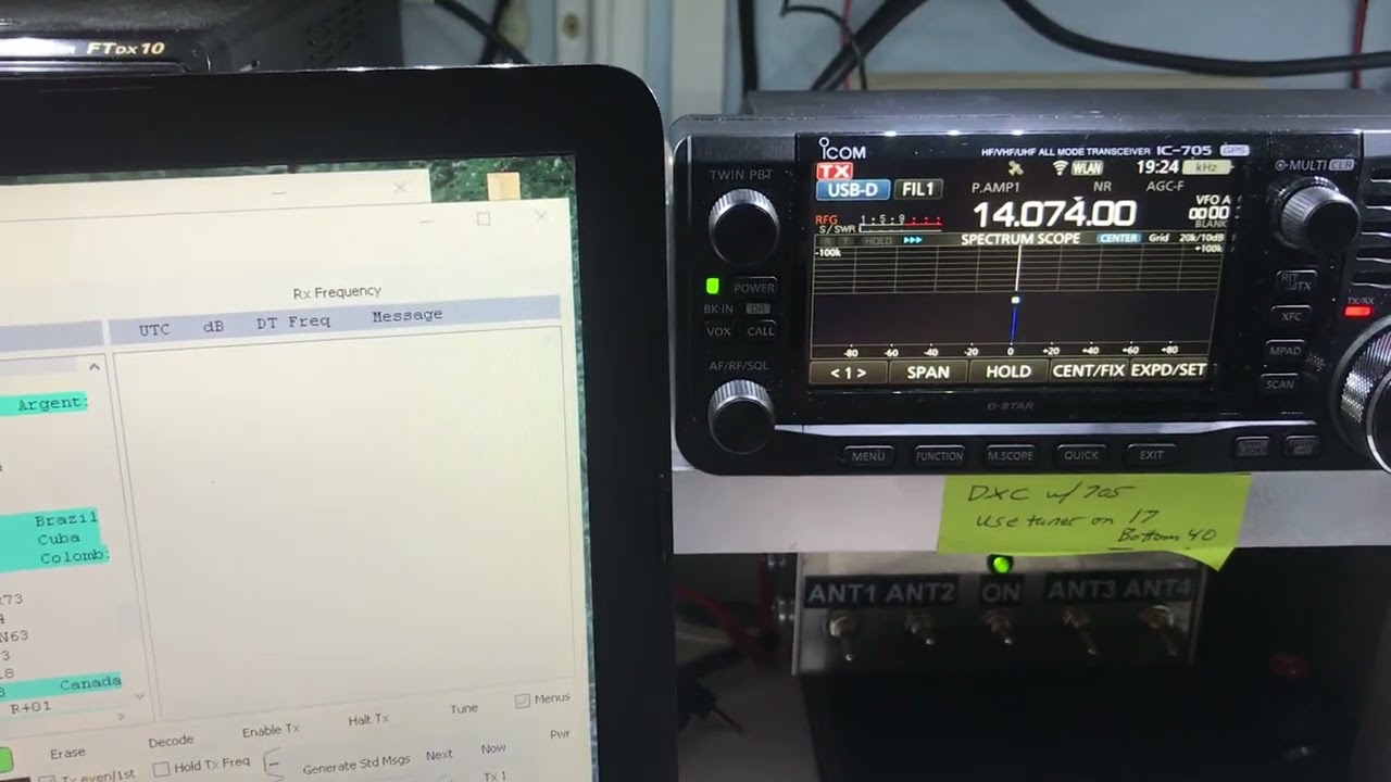 WSJT-X settings for IC-705 wireless operation using WFView and VSPE - YouTube