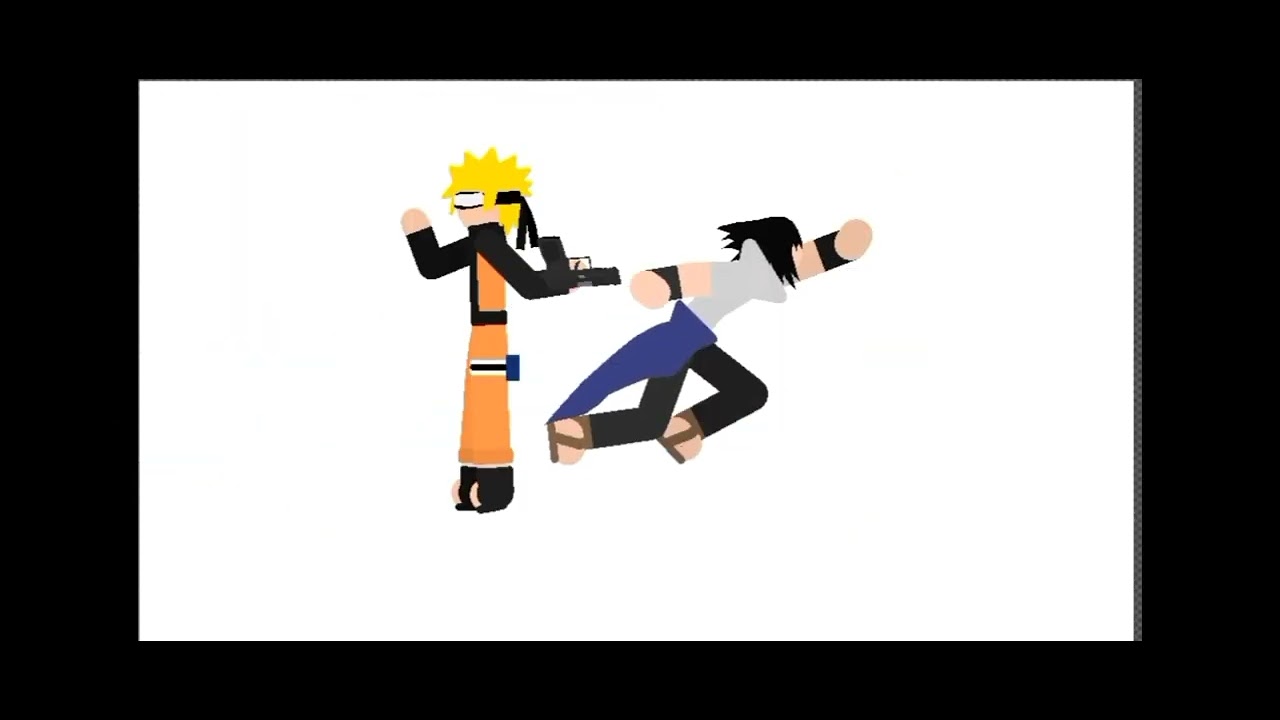 Sasuke vs Naruto fighting but Naruto have gun - YouTube