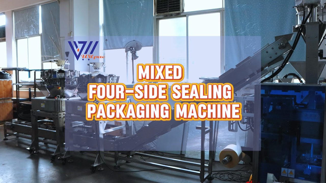 Mixed material four-side sealing packaging machine#packingmachine - YouTube