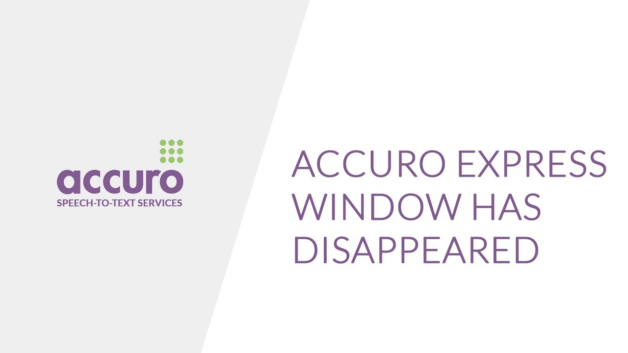 Accuro Express | Application open but can't see it | Upload/home screen ...