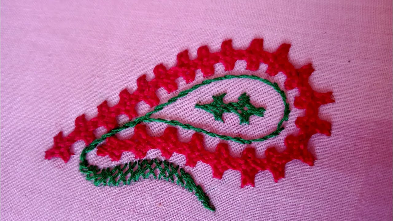 A mango design with sindhi work//Hand Embroidery. - YouTube