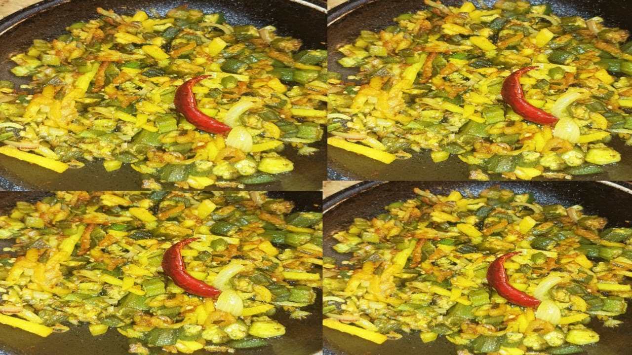 masala bhindi alu fry, 2 min recipe quick recipe😋😋 - YouTube