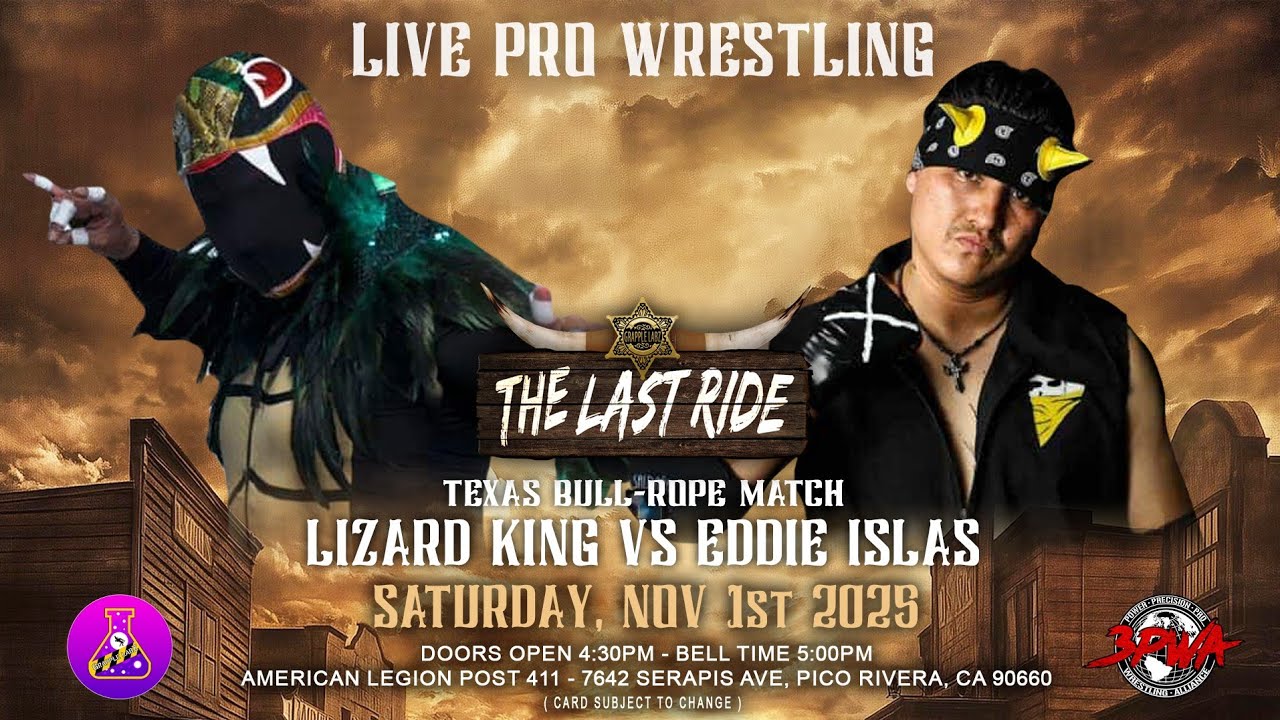 Lizard King vs Eddie Islas in a Bull Rope match (Ref JC) | Grapple Labz ...