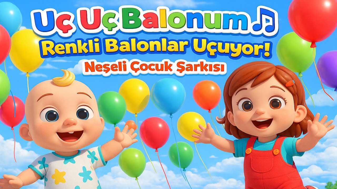 Uç Uç Balonum 🎈 | Renkli Balonlar Uçuyor | Eğitici & Neşeli Çocuk ...