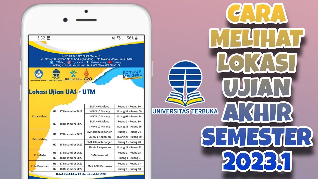CARA MELIHAT LOKASI UJIAN AKHIR SEMESTER (UAS) UNIVERSITAS TERBUKA ...