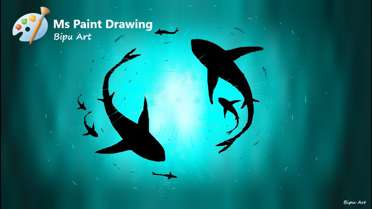 Underwater Scenery Drawing | How to Draw in Ms Paint|drawing in paint ...