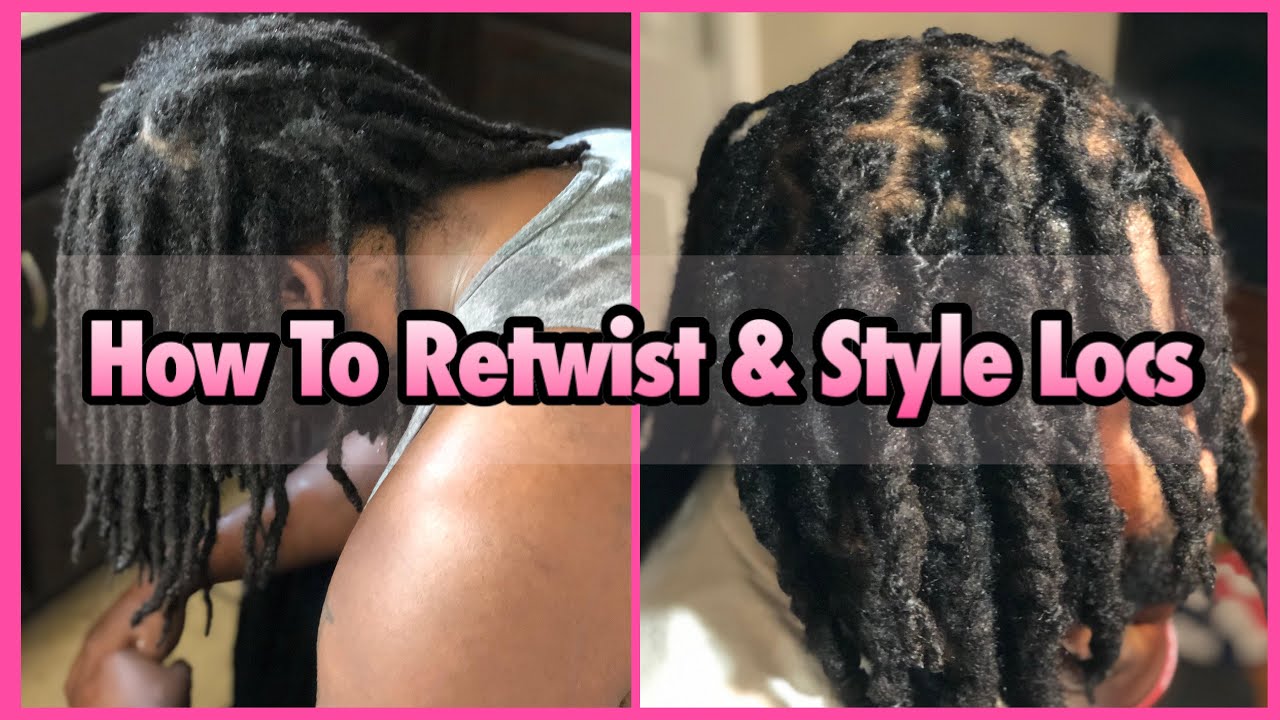 HOW TO RETWIST LOCS & STYLE FOR BEGINNERS - How I RETWIST MY HUSBAND'S ...
