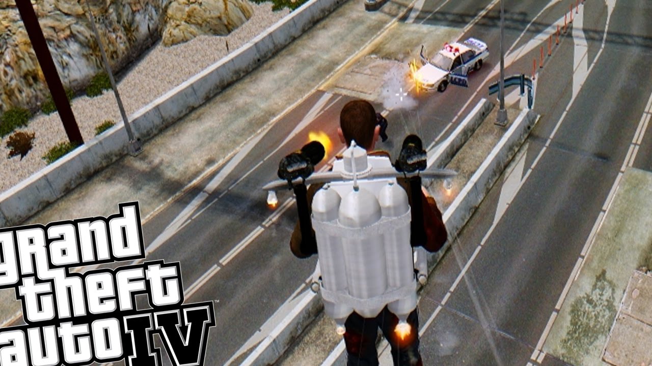 GTA IV - Working Jetpack with MINIGUN! - YouTube