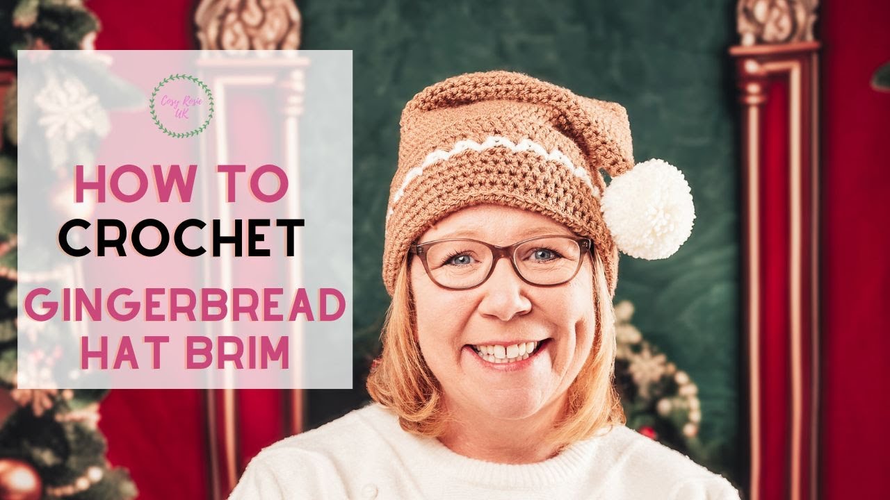 Gingerbread Hat Brim Crochet Pattern | Crochet Christmas Hat Trio - YouTube