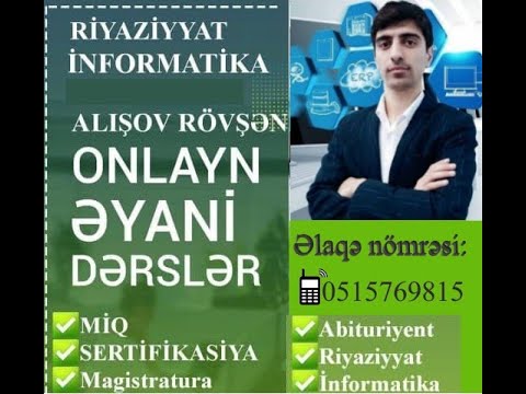 ABİTURYENT RİYAZİYYAT QƏBUL 2-ci qrup iyul 2014-cü il(DİM) izahı(B-D variantı)