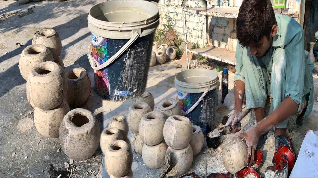 Incredible Small Expert Boy manufacturing Mud Pots With Hands ...