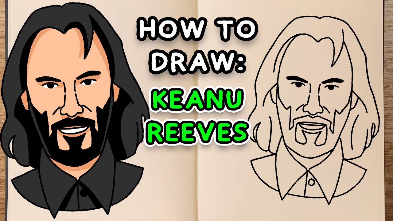 How to draw and colour! KEANU REEVES (step by step drawing tutorial ...