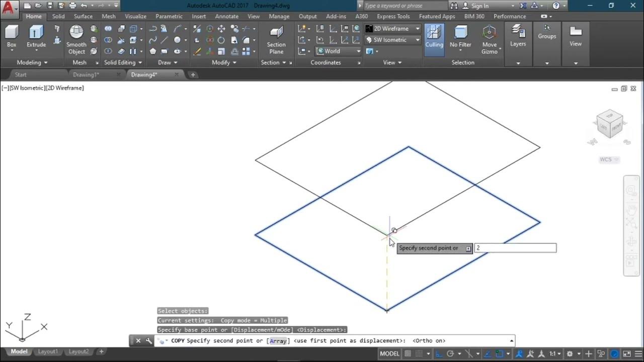 Tutorial 3D WIREFRAME using AutoCad - YouTube