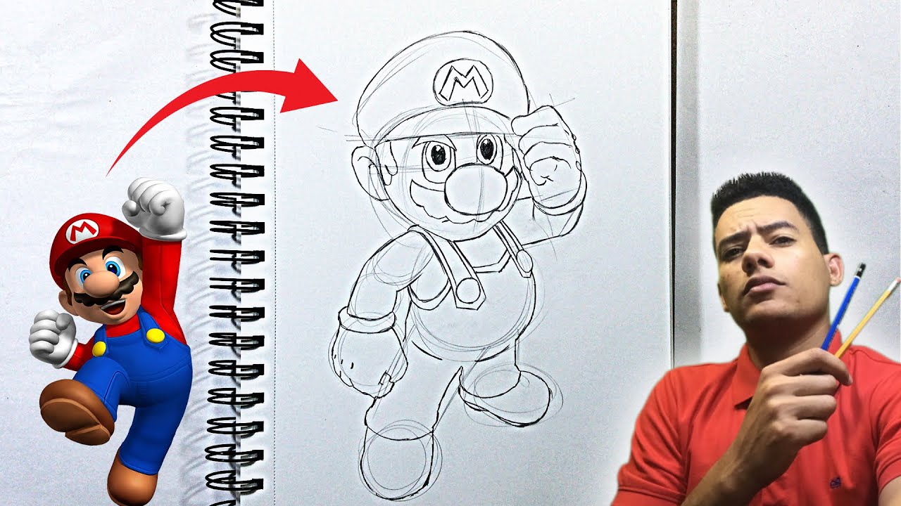 COMO DIBUJAR A MARIO BROS SUPER FACIL - YouTube