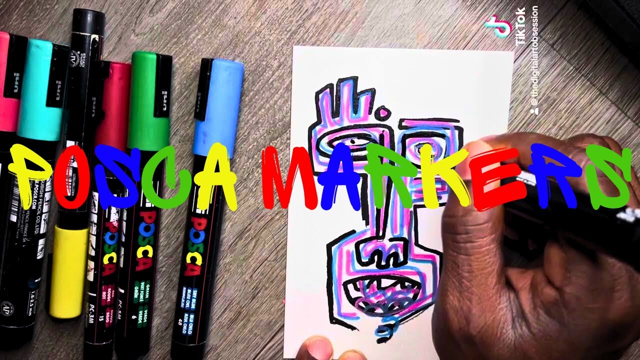 POSCA MARKERS face sketch | ART THERAPY ACTIVITIES - YouTube