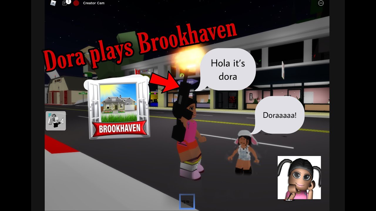 Dora plays Brookhaven for first time - YouTube