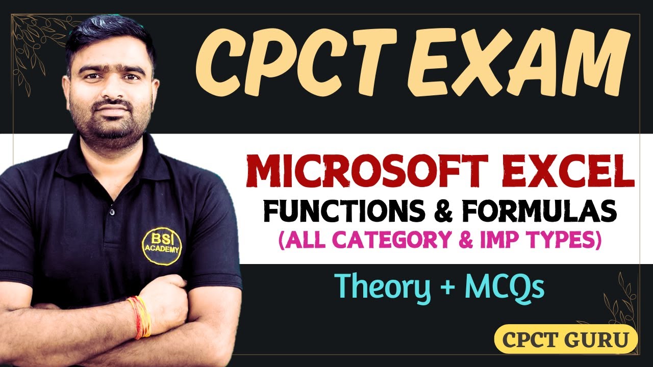 Microsoft Excel Functions & Formulas | Live Classes for CPCT Exam ...