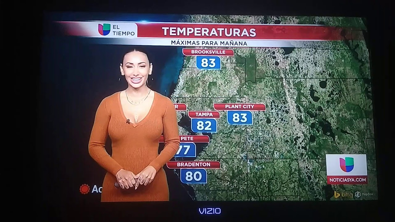 Perla Mont Sexy Legs Orange OutFit El Tiempo - YouTube