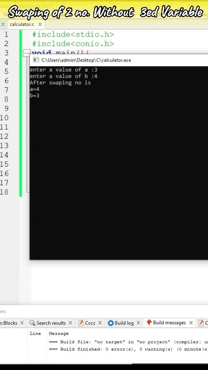 Swaping of two variable without using third variable #shorts #education - YouTube