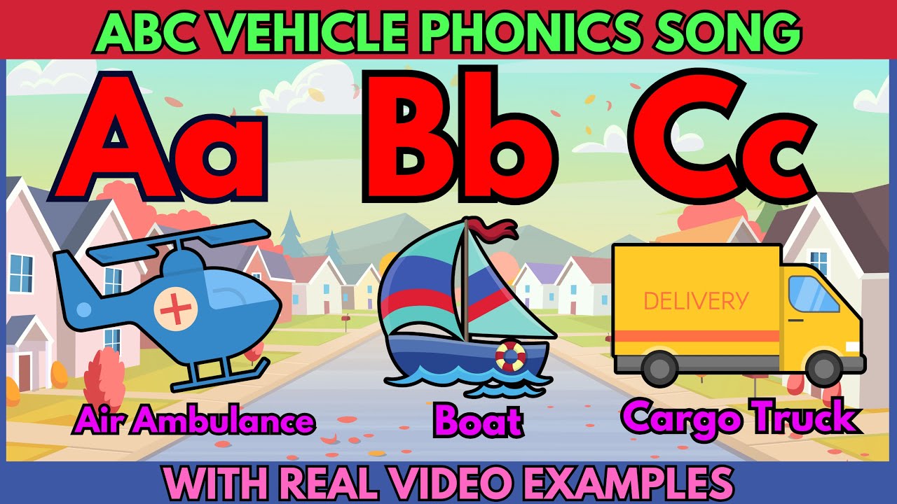 ABC Phonics Vehicles Song | Learn Alphabets with Transportation ...