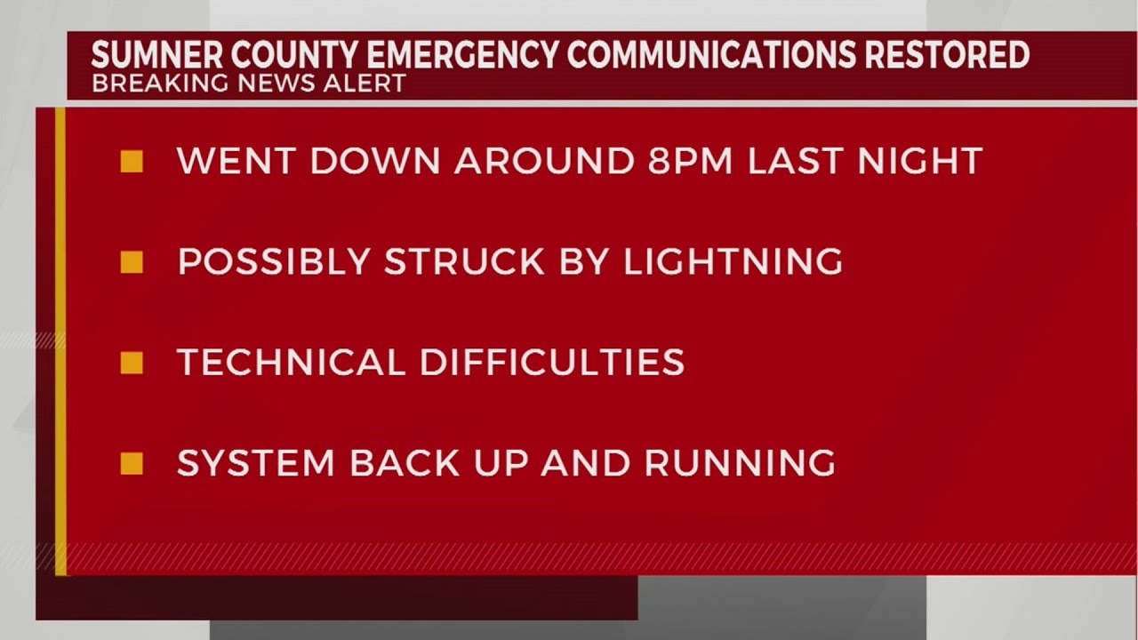 Sumner County Emergency Communications restored - YouTube