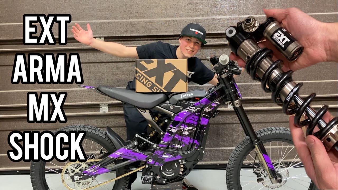 Installing and Testing EXT ARMA MX Surron Shock! - YouTube