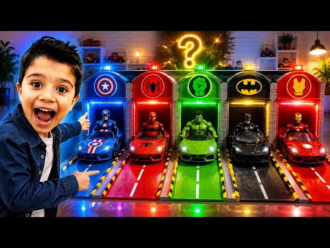 🔴 EMİR BUĞRA ÖRÜMCEK ADAM, HULK, KAPTAN AMERİKA, BATMAN, IRONMAN İÇİN ARABA GARAJI YAPTI